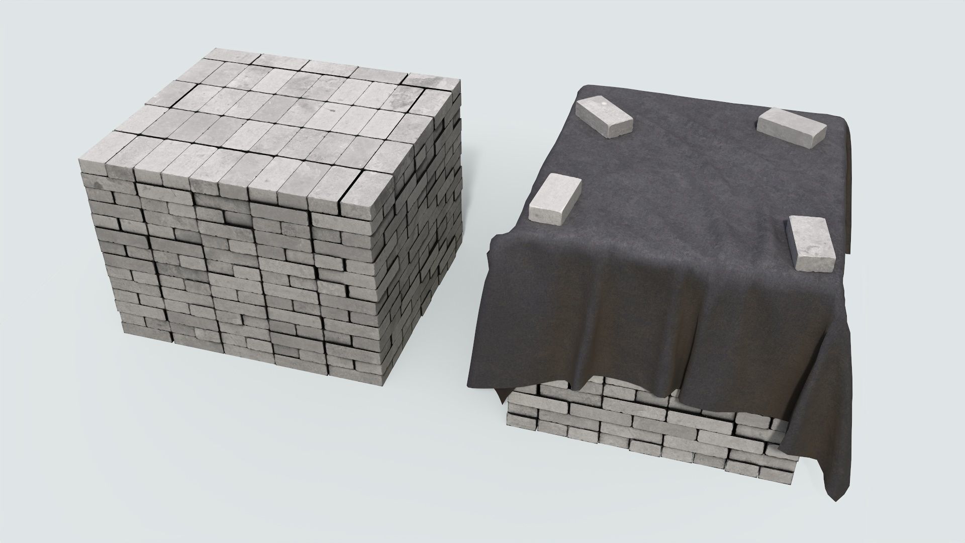 3D model Stack of bricks VR / AR / low-poly | CGTrader