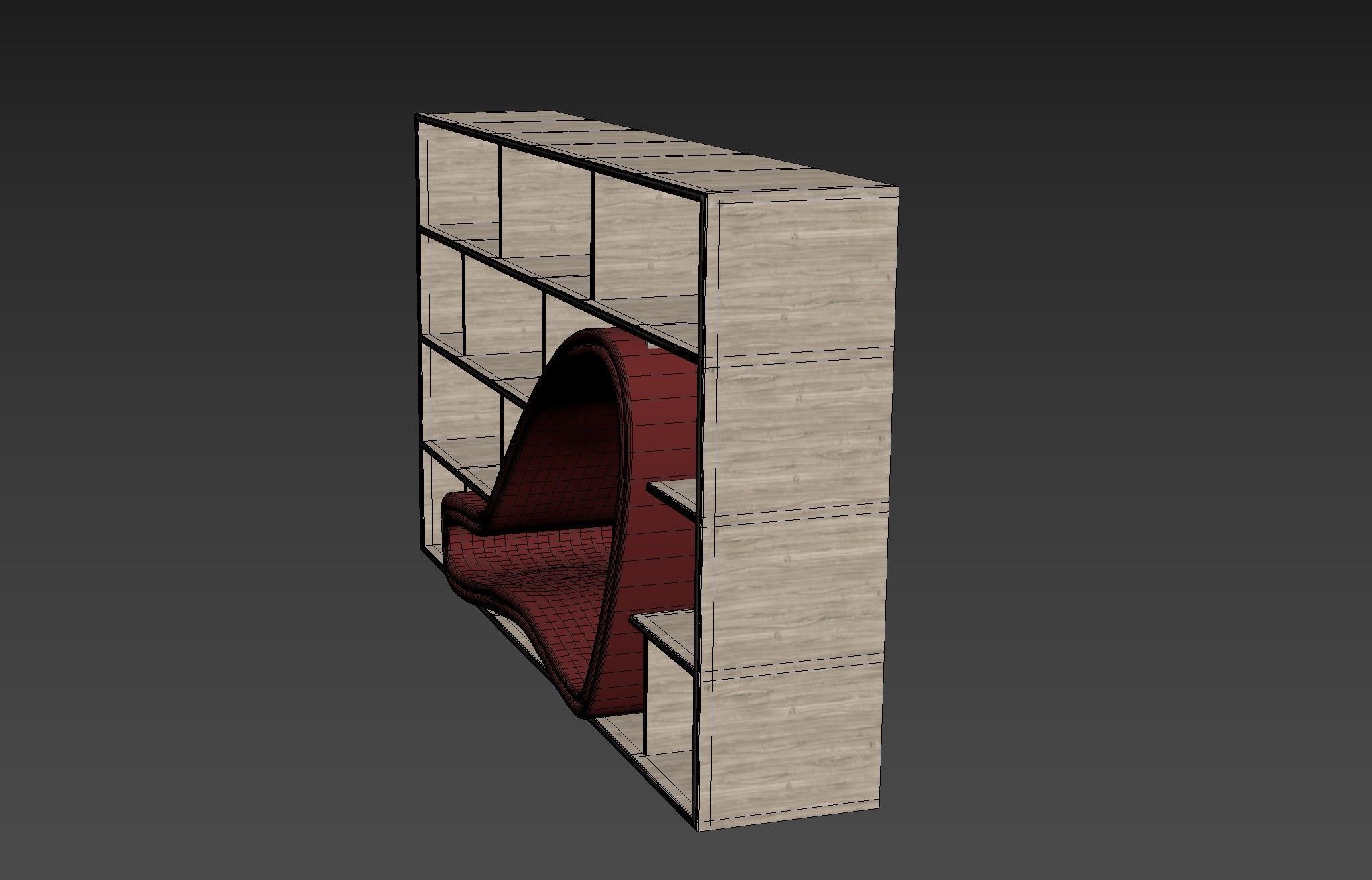 Cave Book Case Seating 3D model | CGTrader