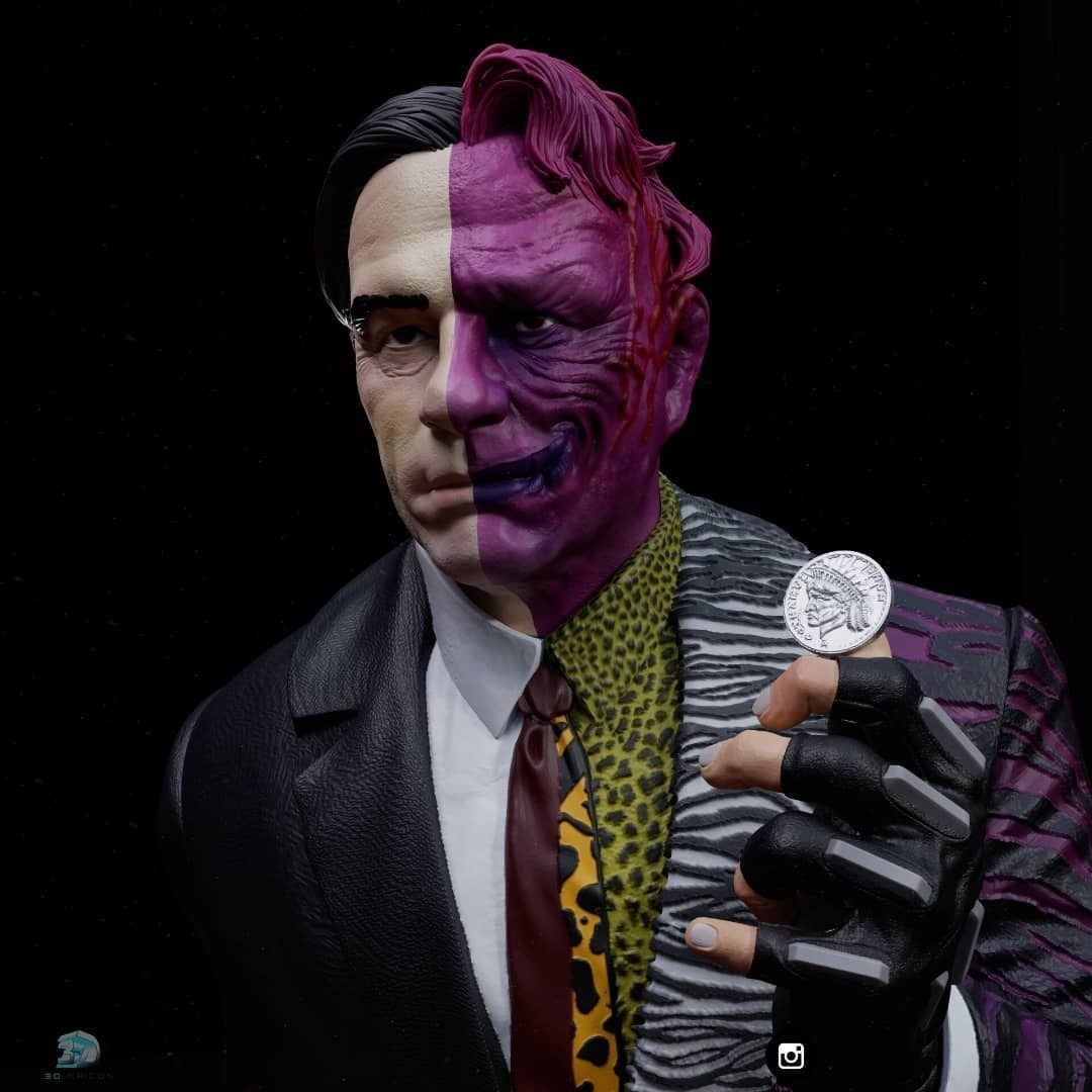 Two Face Batman forever 3D model 3D printable | CGTrader