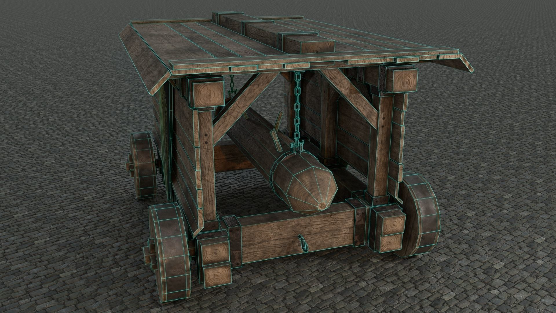 3D model Medieval Battering Ram low-poly PBR VR / AR / low-poly | CGTrader