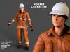 3D model worker Female Realistic rigged Animated VR / AR / low-poly ...
