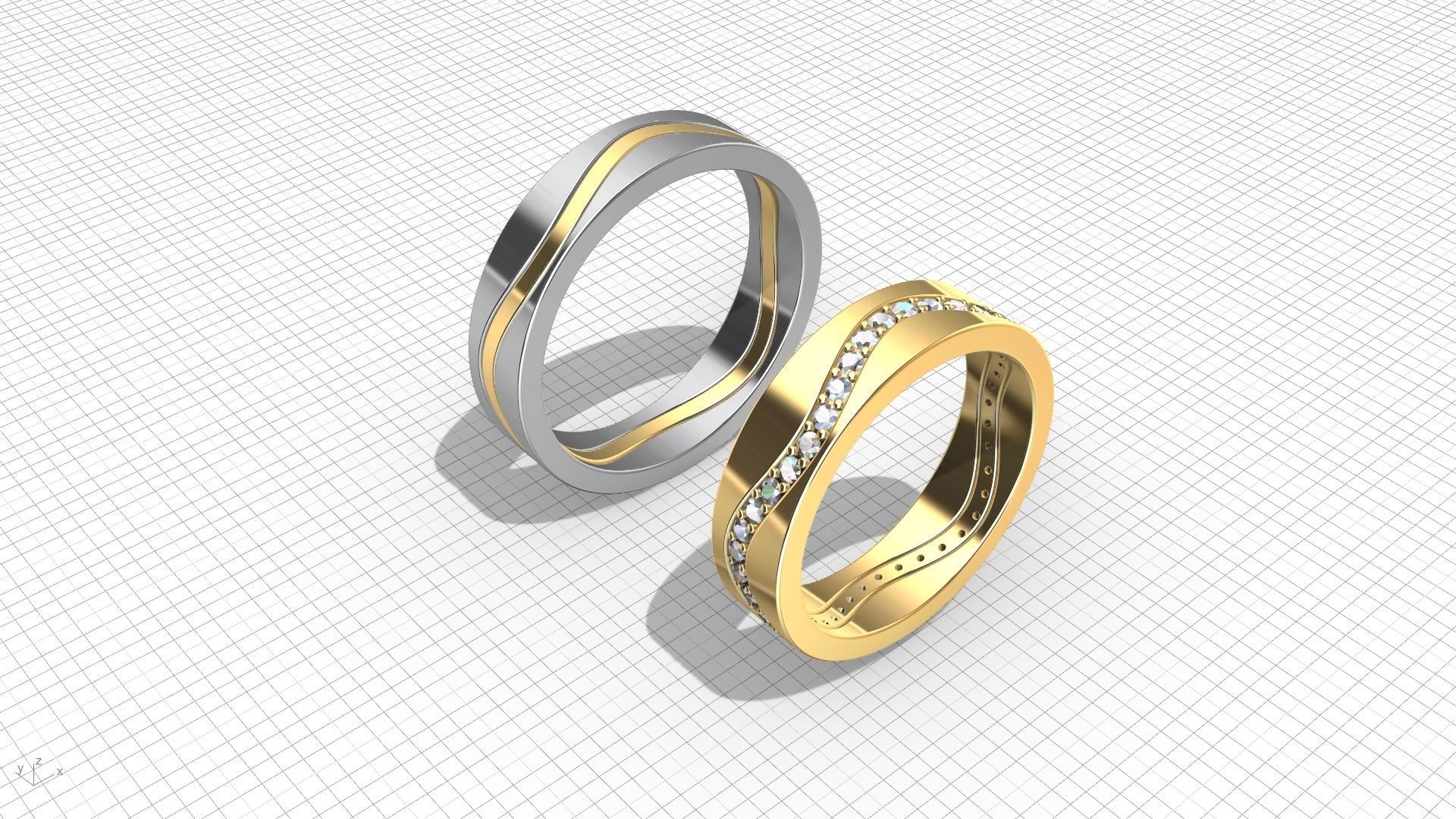 Wedding Rings Couple 3D model 3D printable | CGTrader