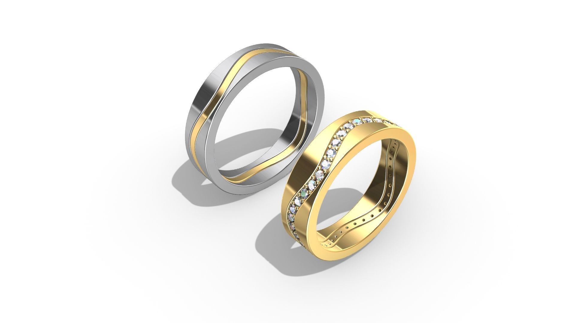 Wedding Rings Couple 3D model 3D printable | CGTrader