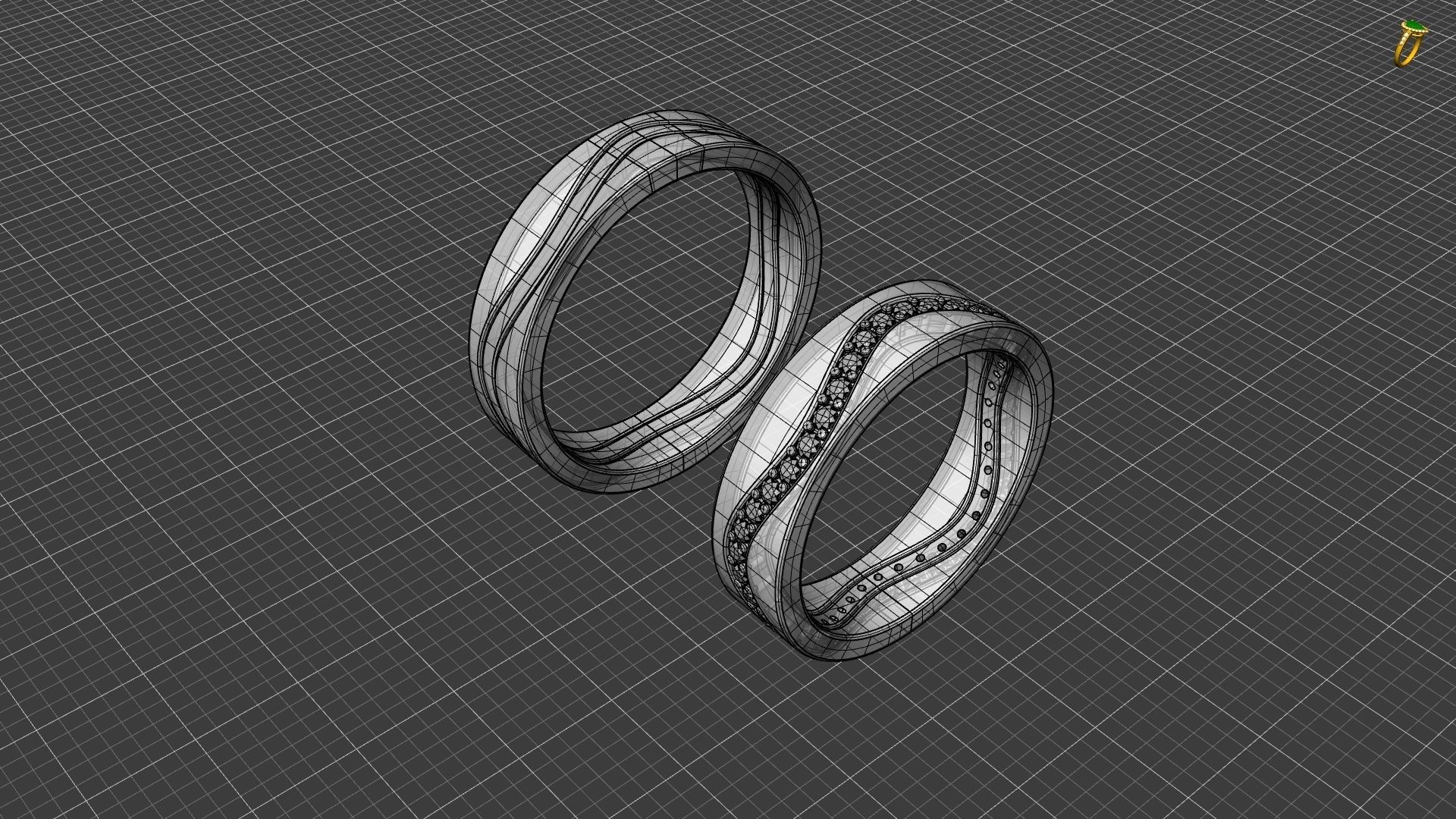 Wedding Rings Couple 3D model 3D printable | CGTrader