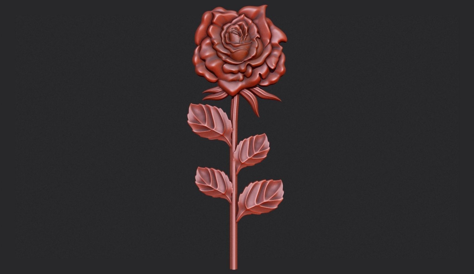 Rose bas relief 3D model 3D printable | CGTrader