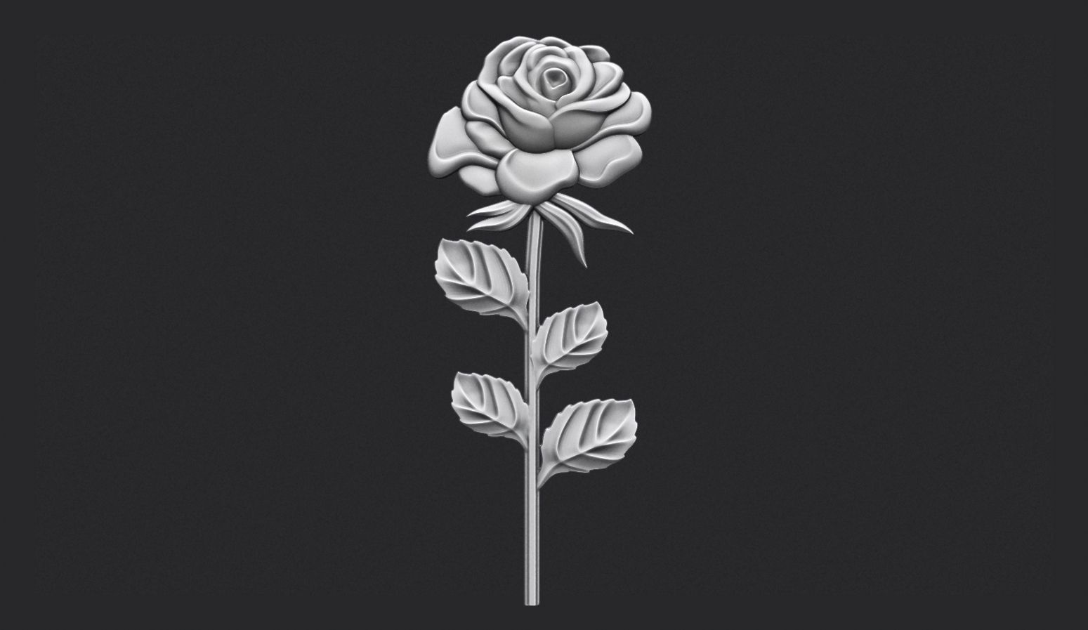 Rose relief 3D model 3D printable | CGTrader