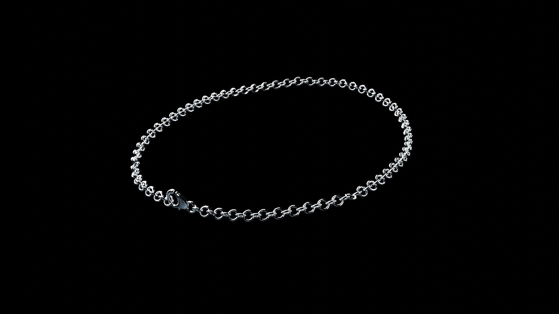 Silver Chain Bracelet free 3D model | CGTrader
