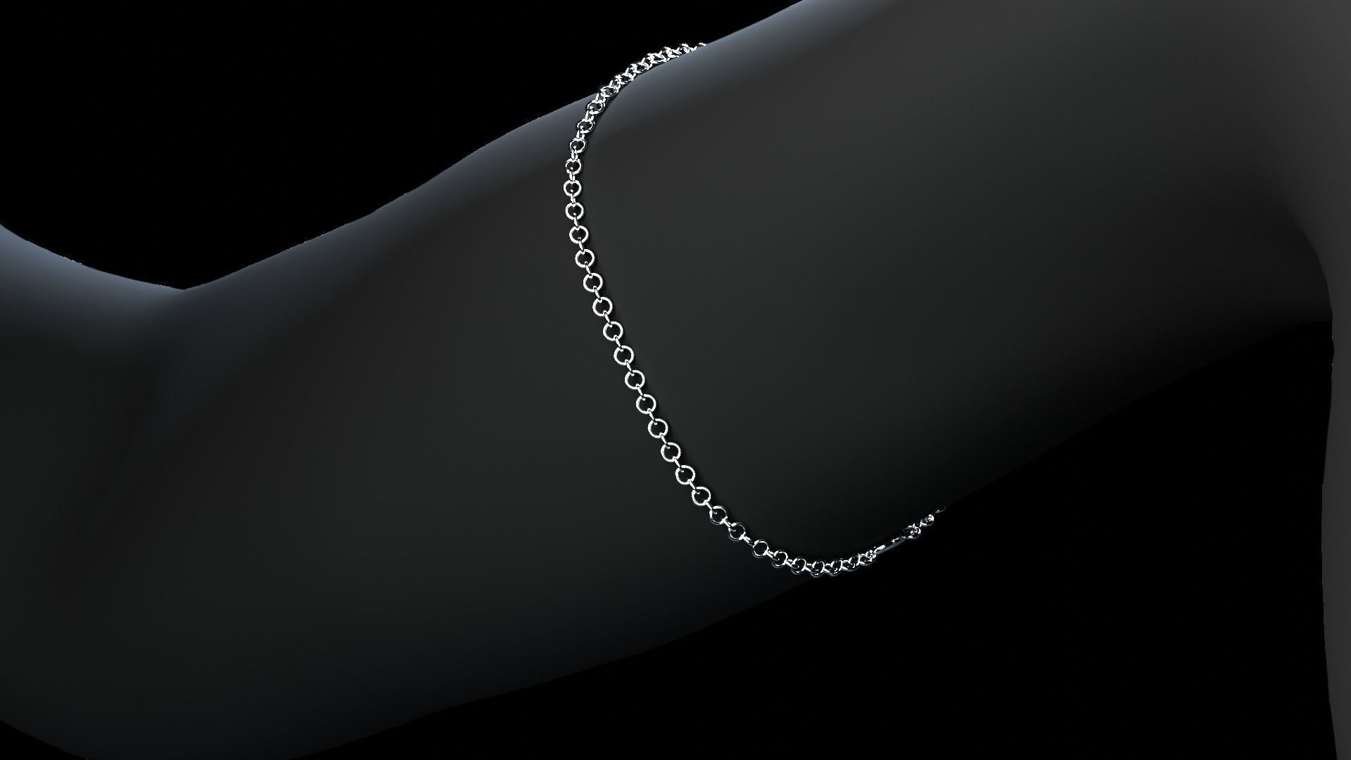 Silver Chain Bracelet free 3D model | CGTrader