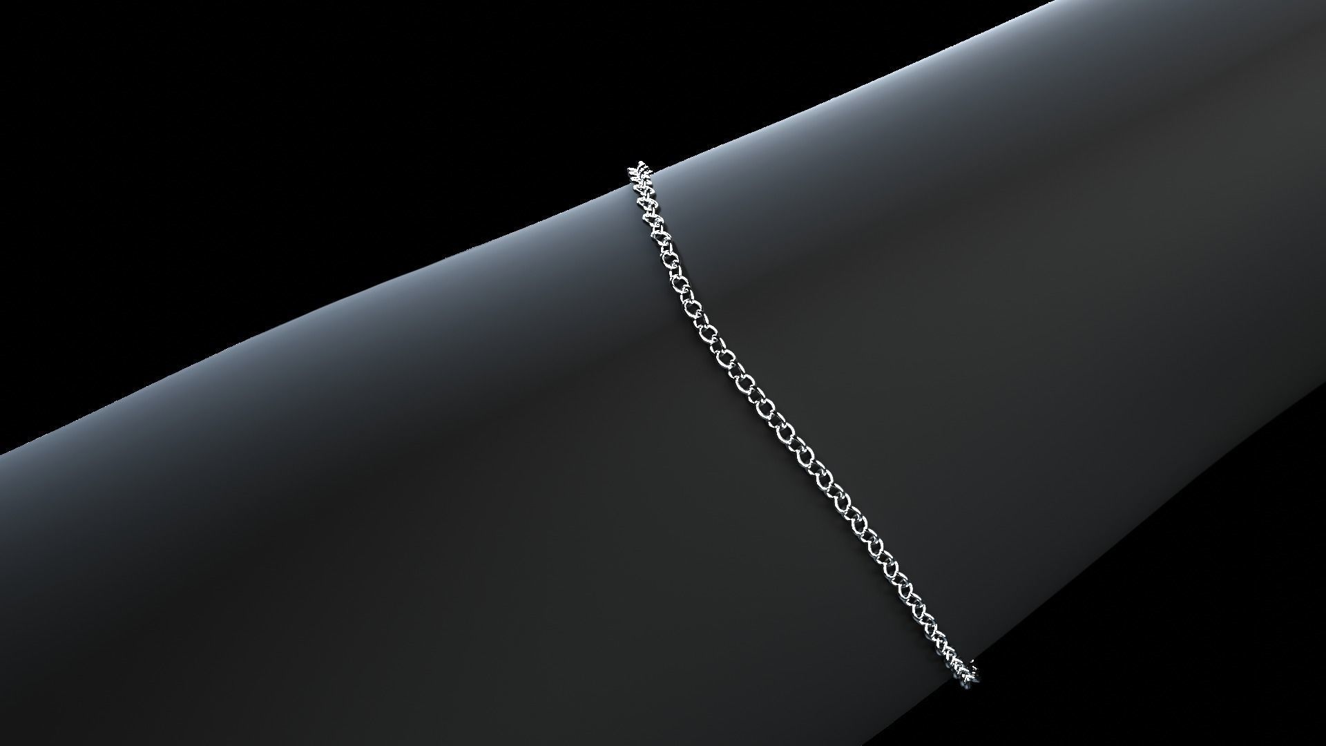 Silver Chain Bracelet free 3D model | CGTrader