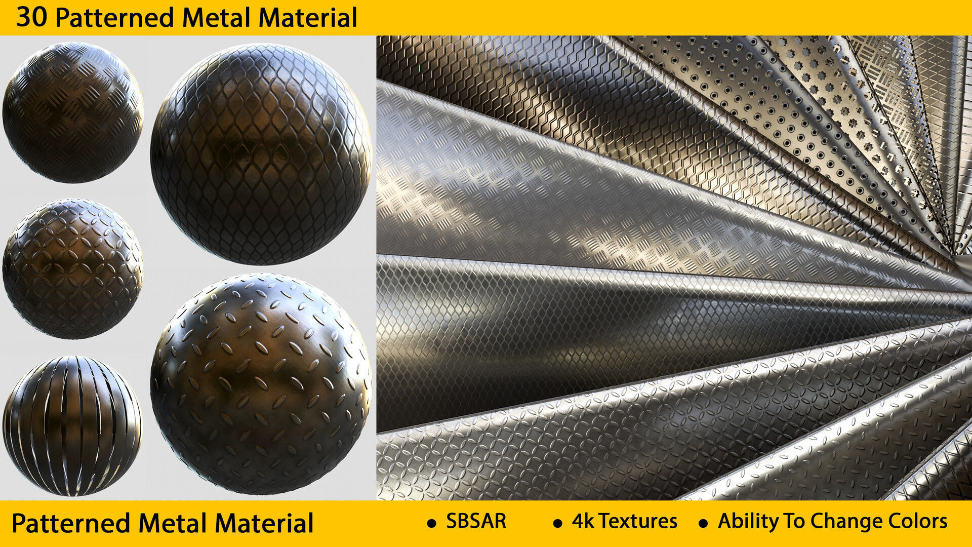 30 Metal Pattern Texture - 4k PNG - SBSAR Texture | CGTrader
