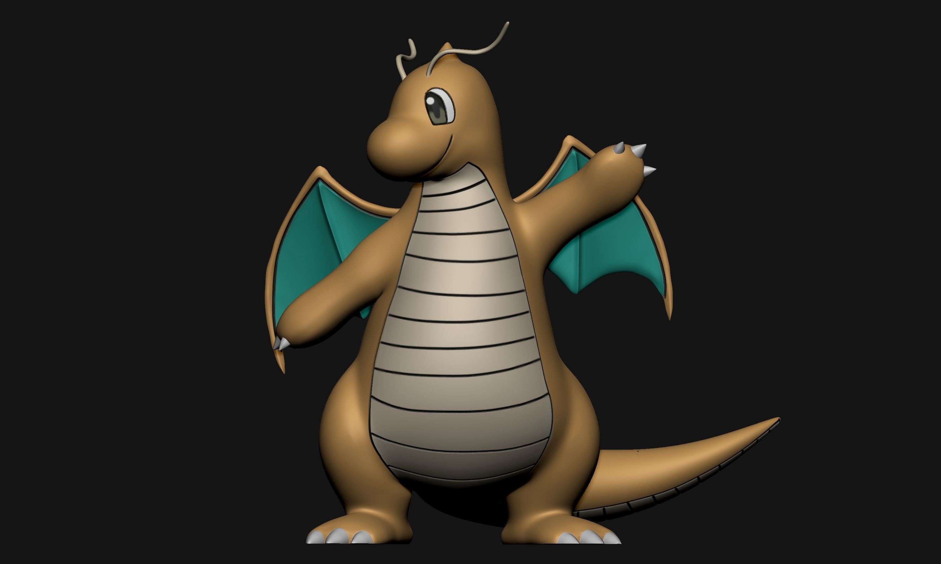 Pokemon - Dragonite with 2 poses 3D model 3D printable | CGTrader
