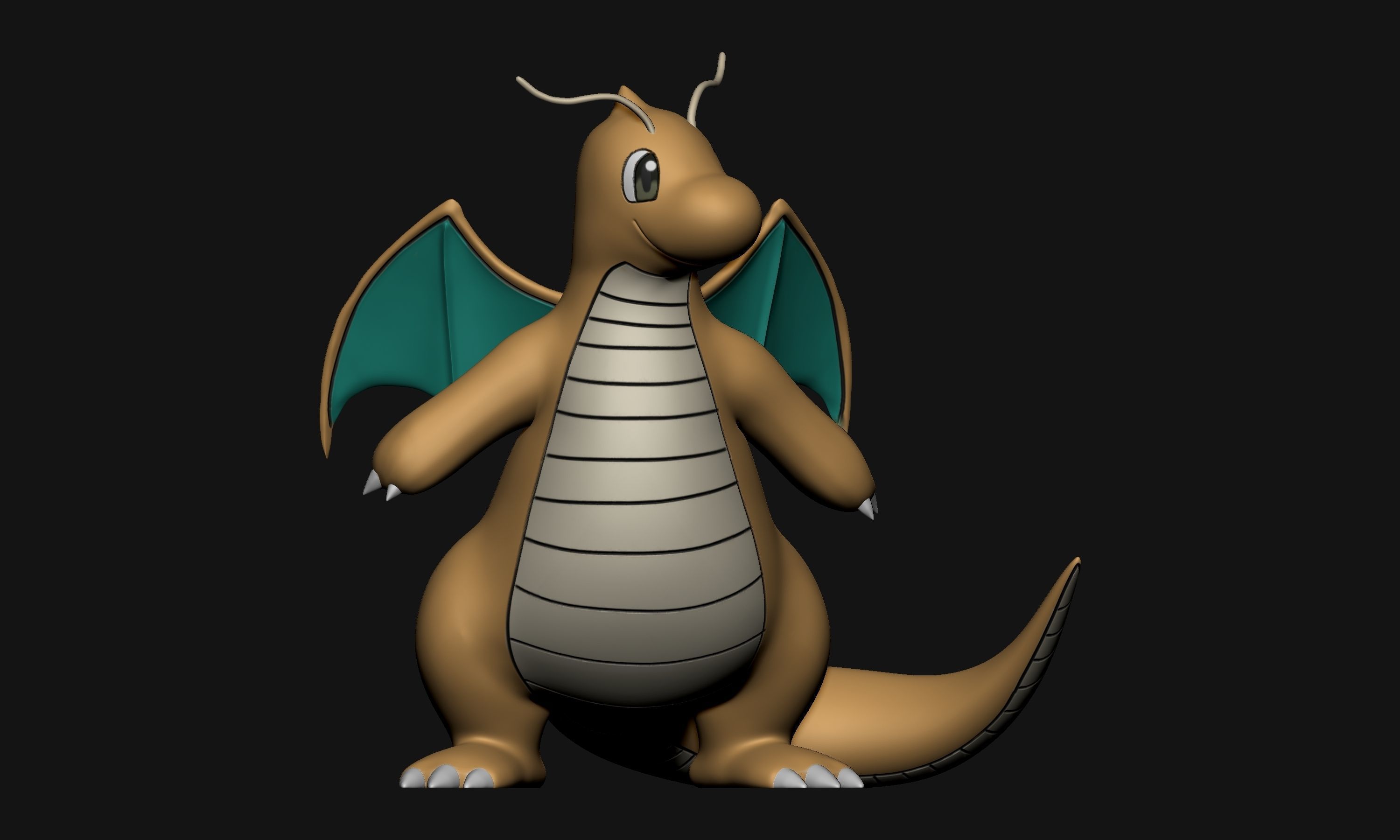 Pokemon - Dragonite with 2 poses 3D model 3D printable | CGTrader