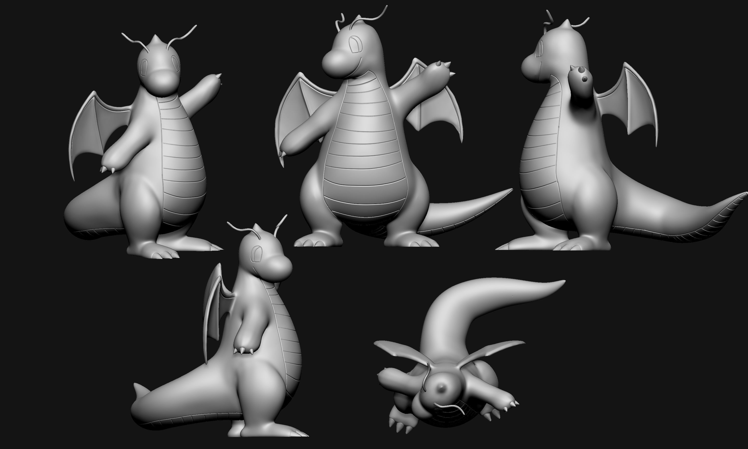 Pokemon - Dragonite with 2 poses 3D model 3D printable | CGTrader