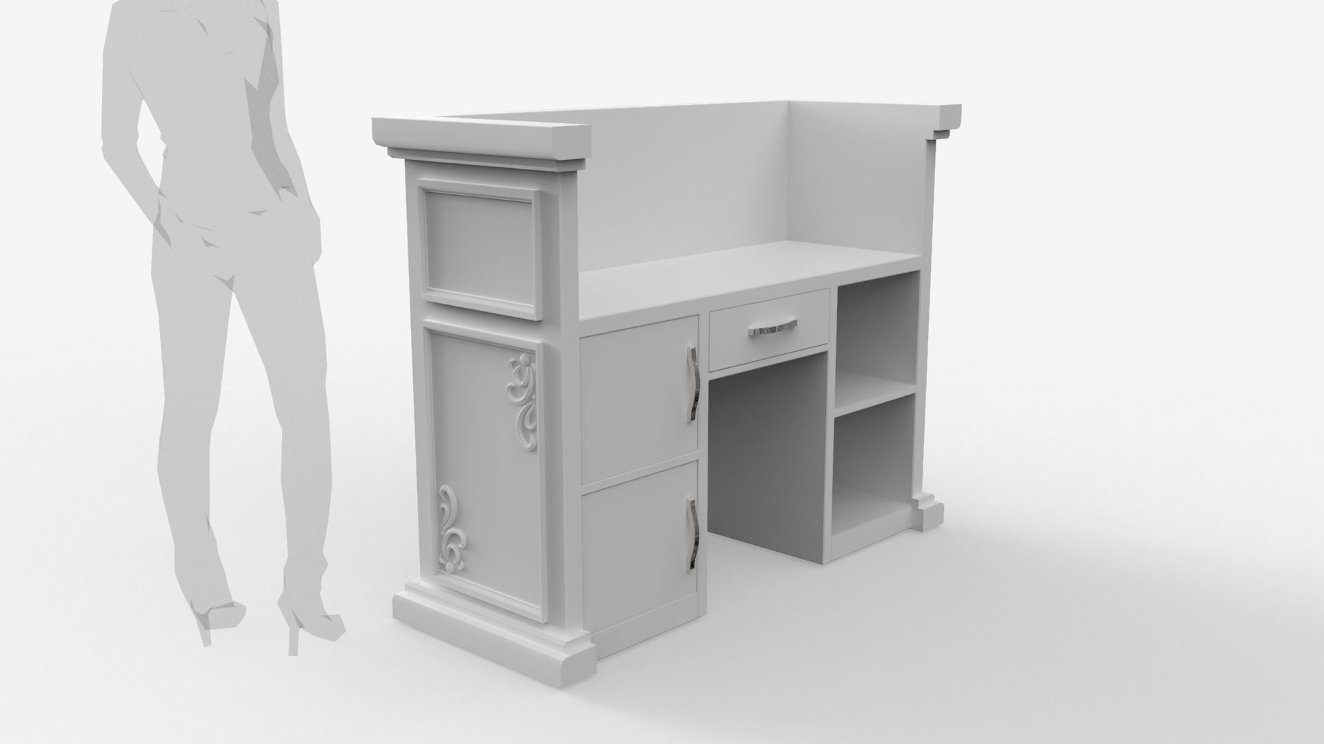 Luxury Reception Counter Desk 1 3D model | CGTrader