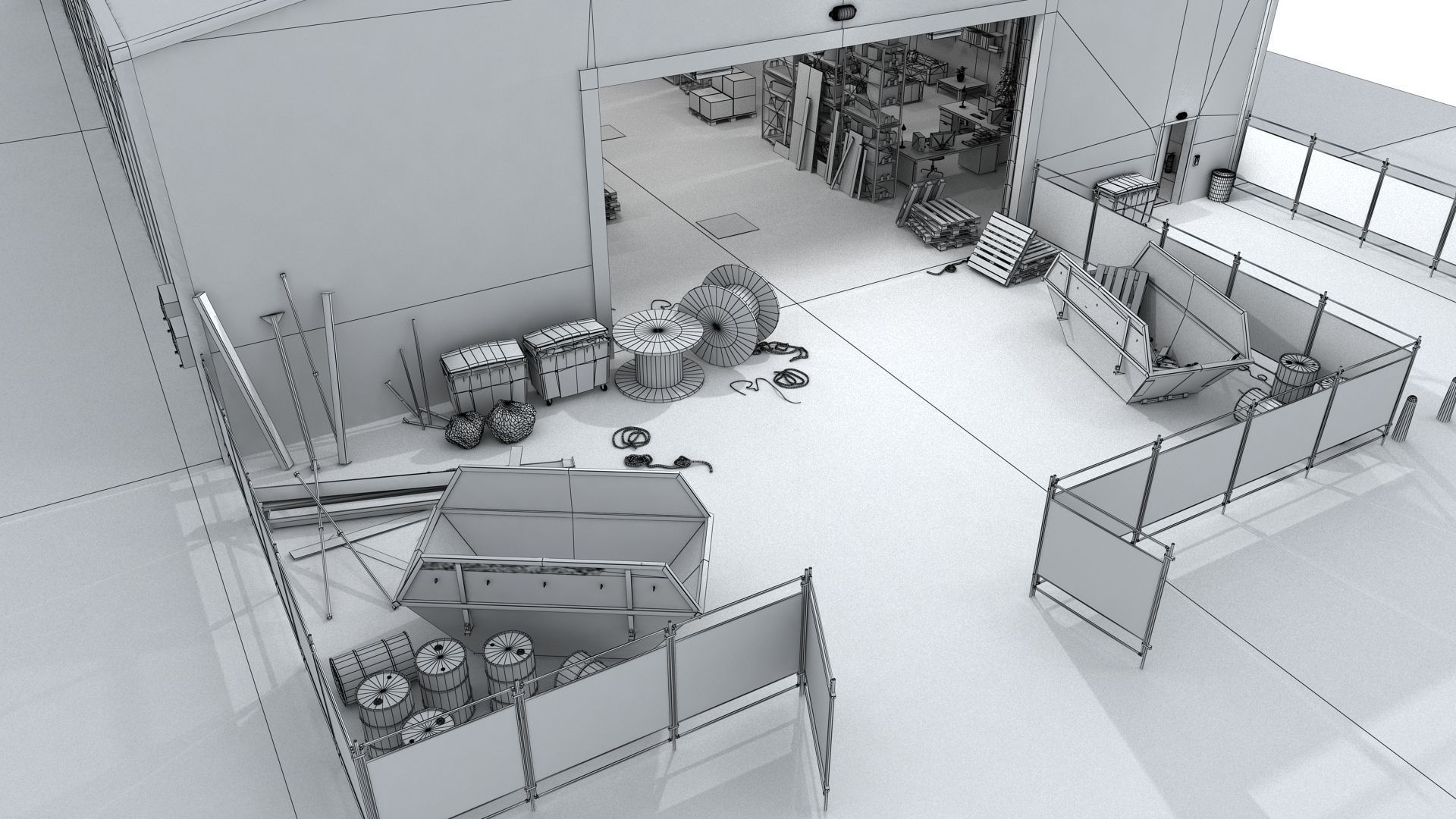 Stylised logistics and storage warehouse 3D model | CGTrader