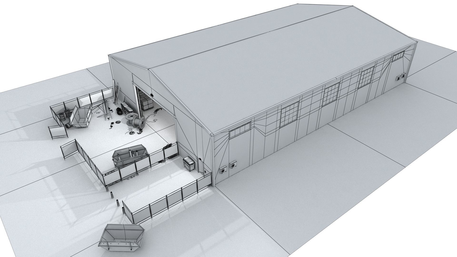 Stylised logistics and storage warehouse 3D model | CGTrader
