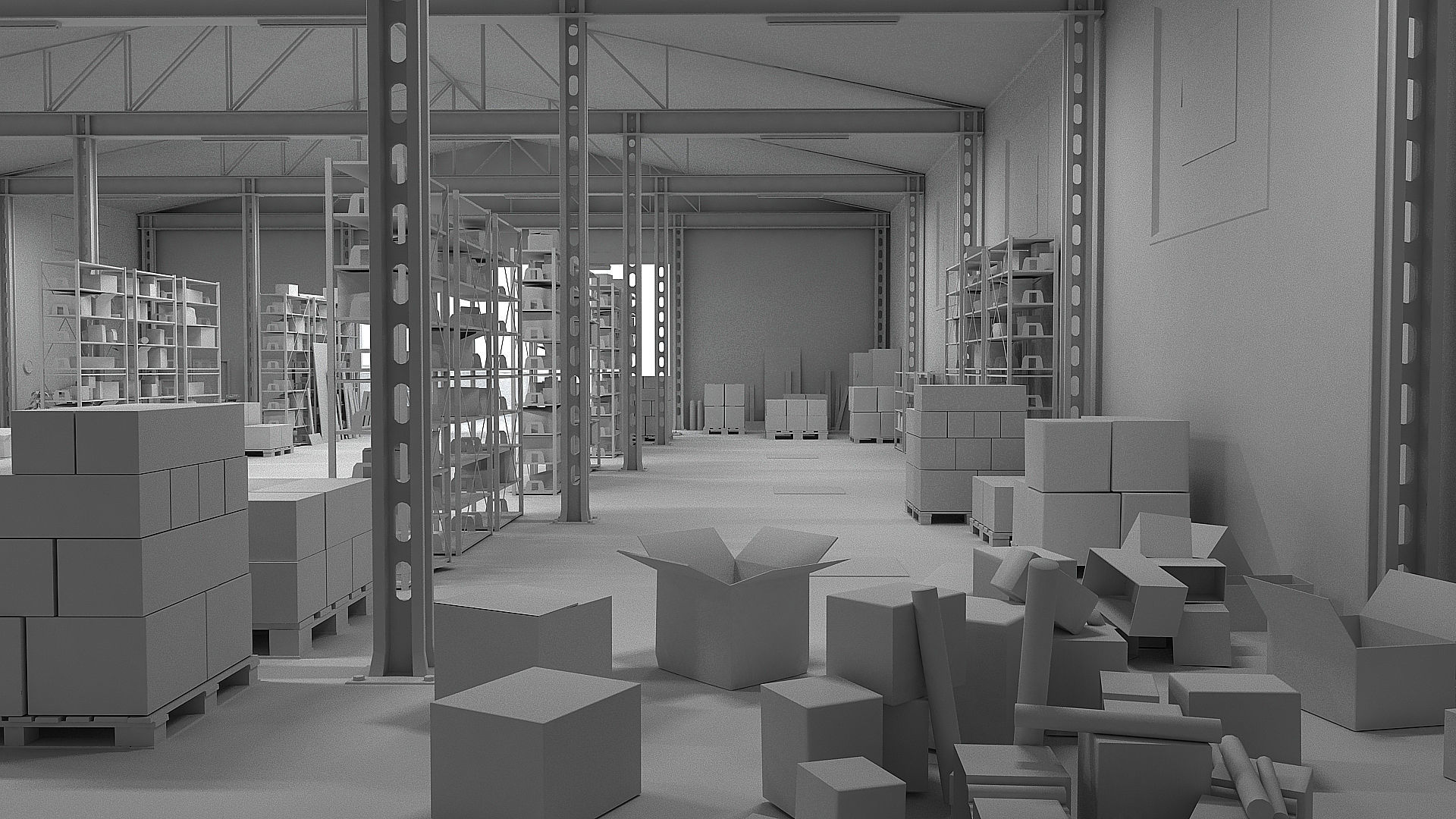 Stylised logistics and storage warehouse 3D model | CGTrader