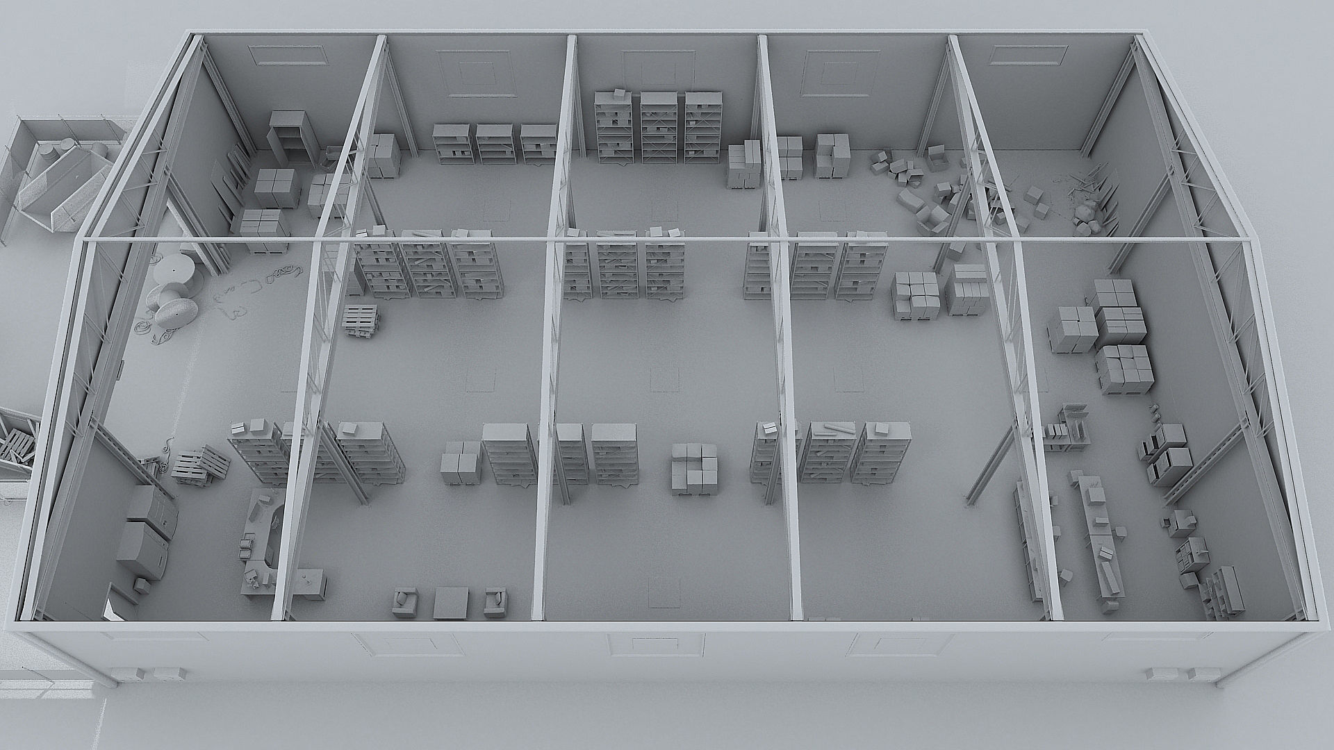 Stylised logistics and storage warehouse 3D model | CGTrader
