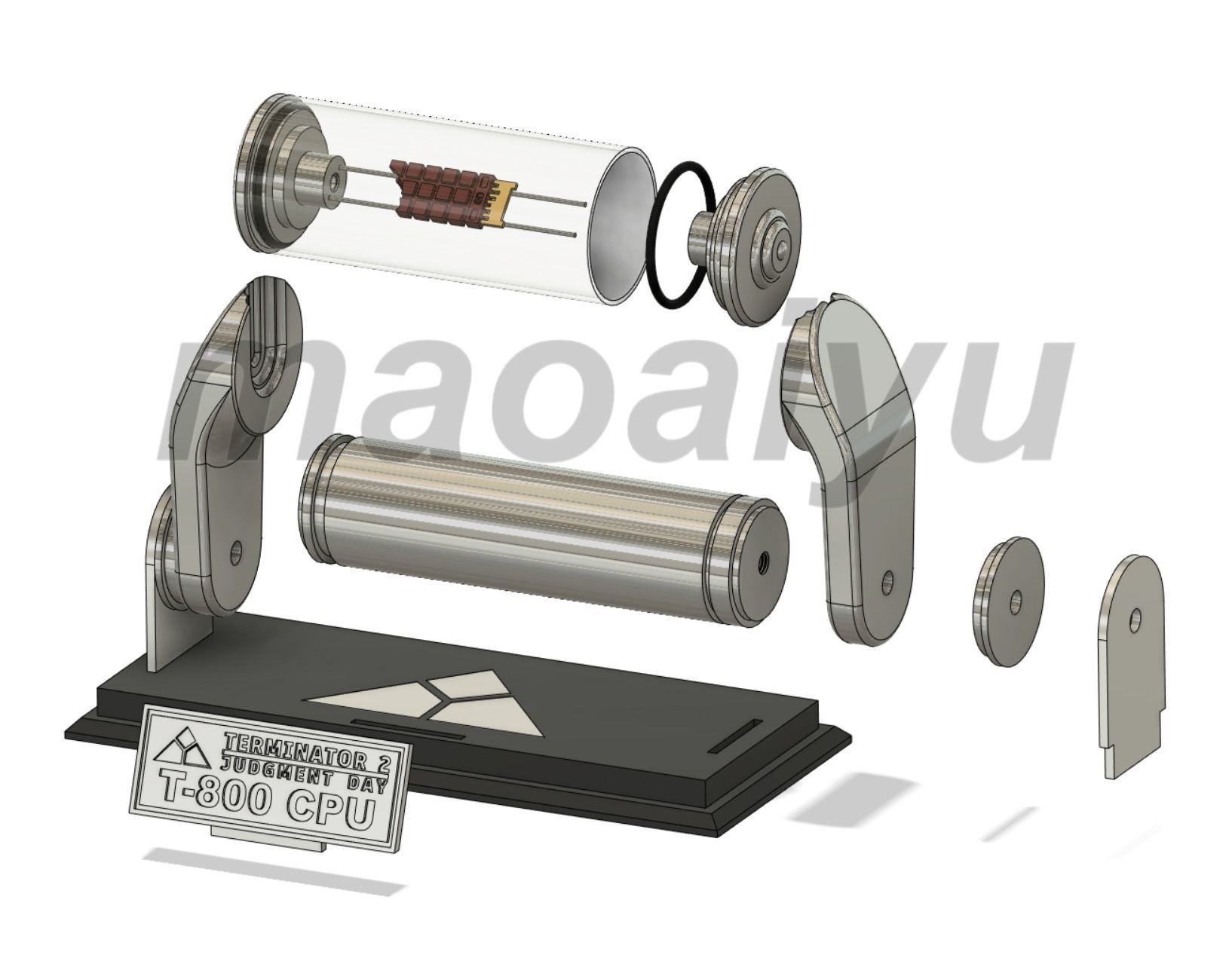 Terminator T-800 CPU Brain Chip 3D model 3D printable | CGTrader