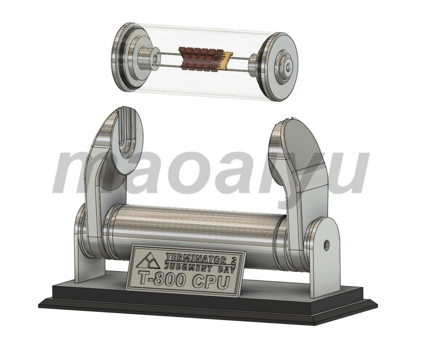 Terminator T-800 CPU Brain Chip 3D model 3D printable | CGTrader