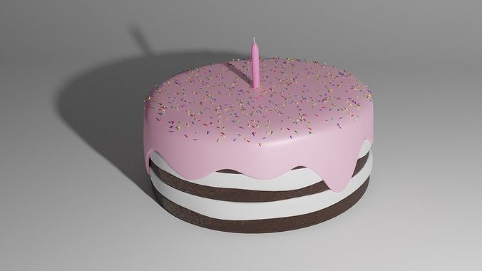 Chocolate and cream cake 3D model | CGTrader