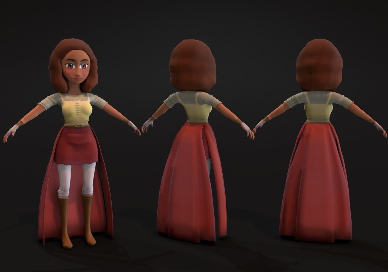3D model very small woman middle age VR / AR / low-poly | CGTrader