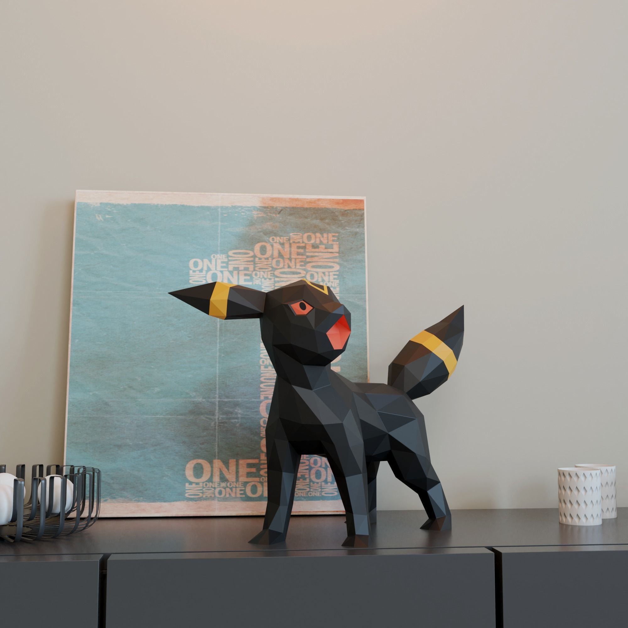 UMBREON POKEMON LOW POLY 3D model | CGTrader