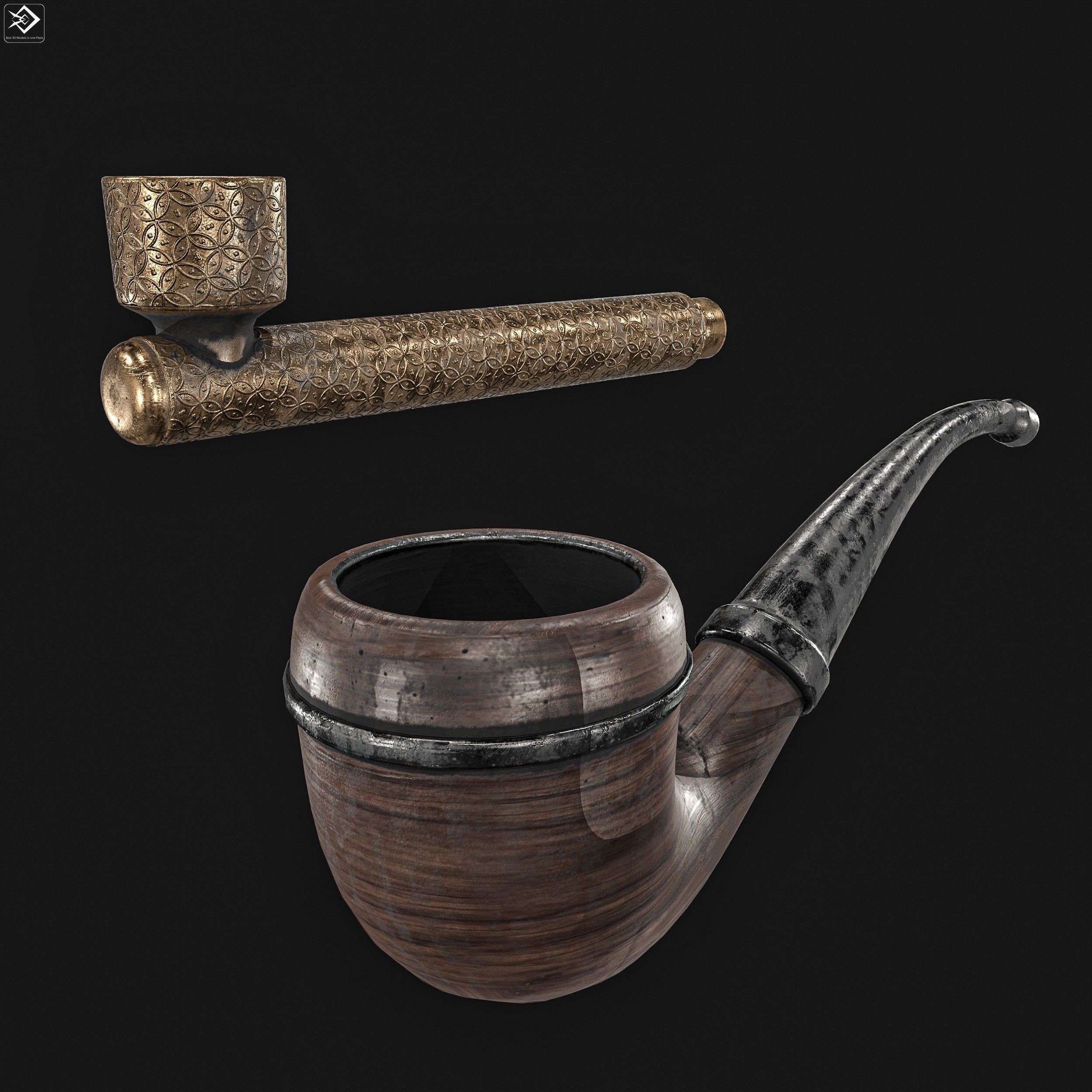 3D model Smoking Pipe Packs VR / AR / low-poly | CGTrader