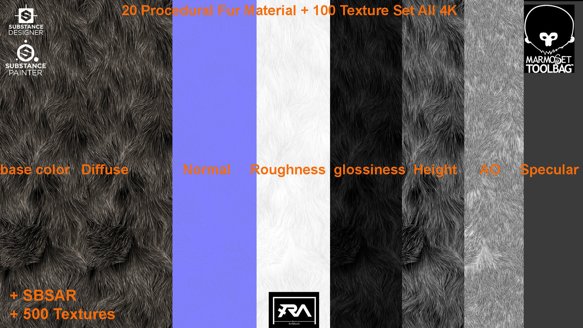 Texture 20 Procedural Fur Material Tileable 100 Texture Set 500 Texture ...