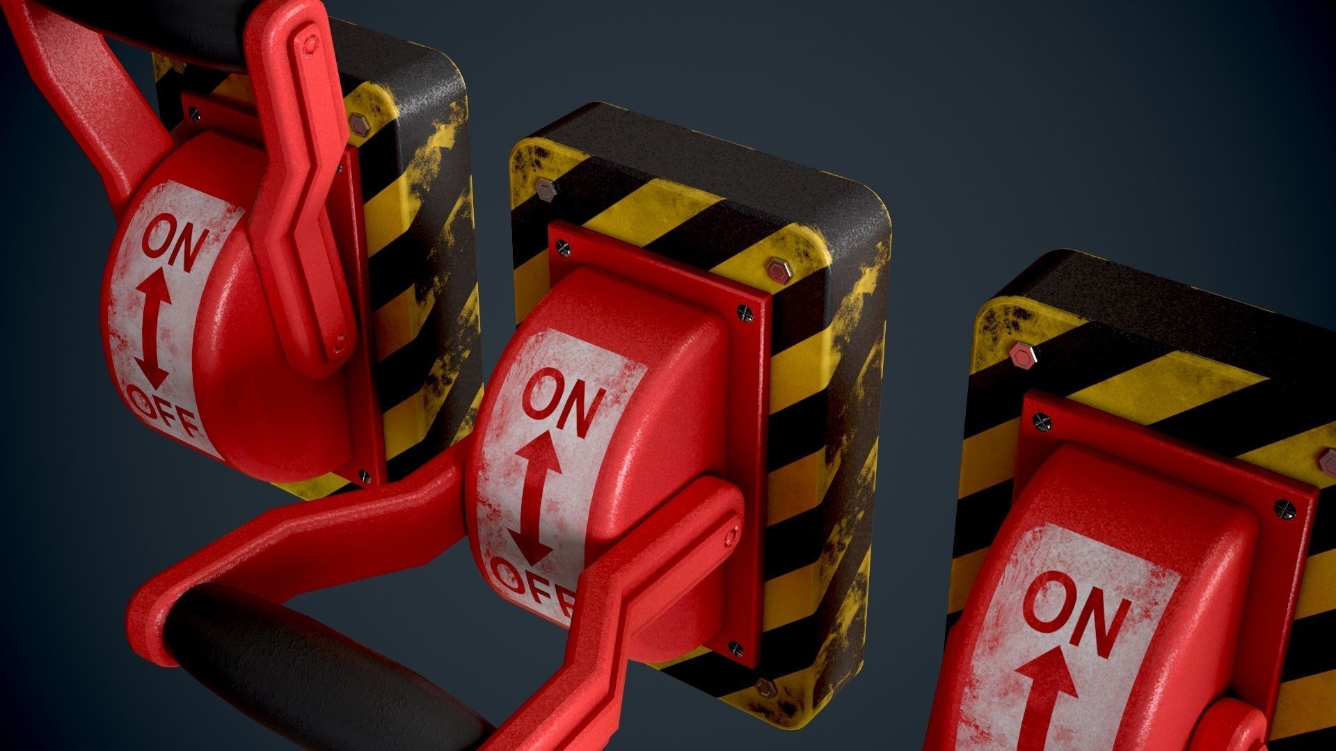 3D model Sci Fi Red Lever power switch VR / AR / low-poly | CGTrader