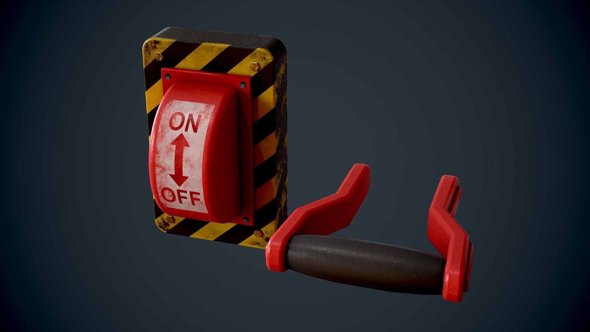 3D model Sci Fi Red Lever power switch VR / AR / low-poly | CGTrader