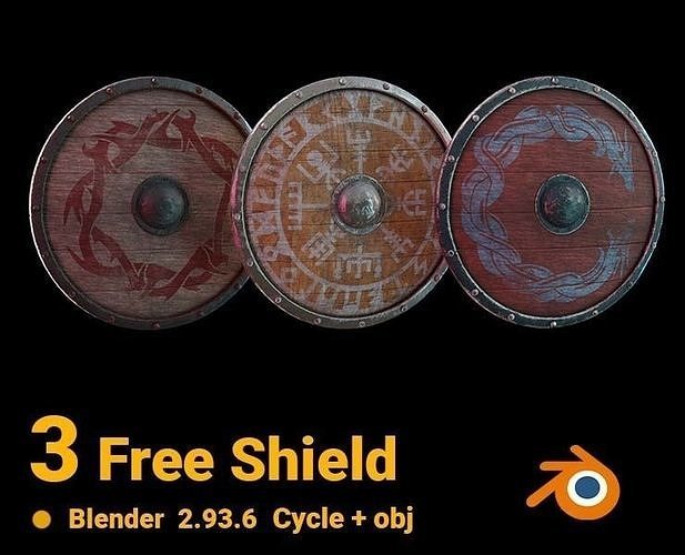3 Shield Free free 3D model | CGTrader
