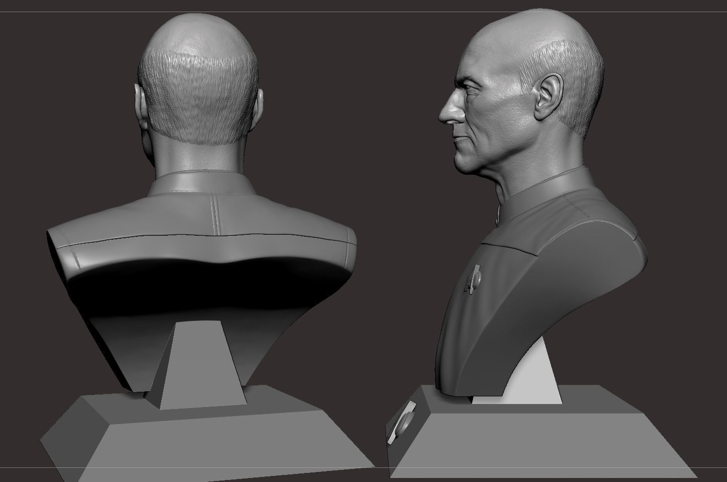 Picard Bust - Patrick Stewart 3D model 3D printable | CGTrader