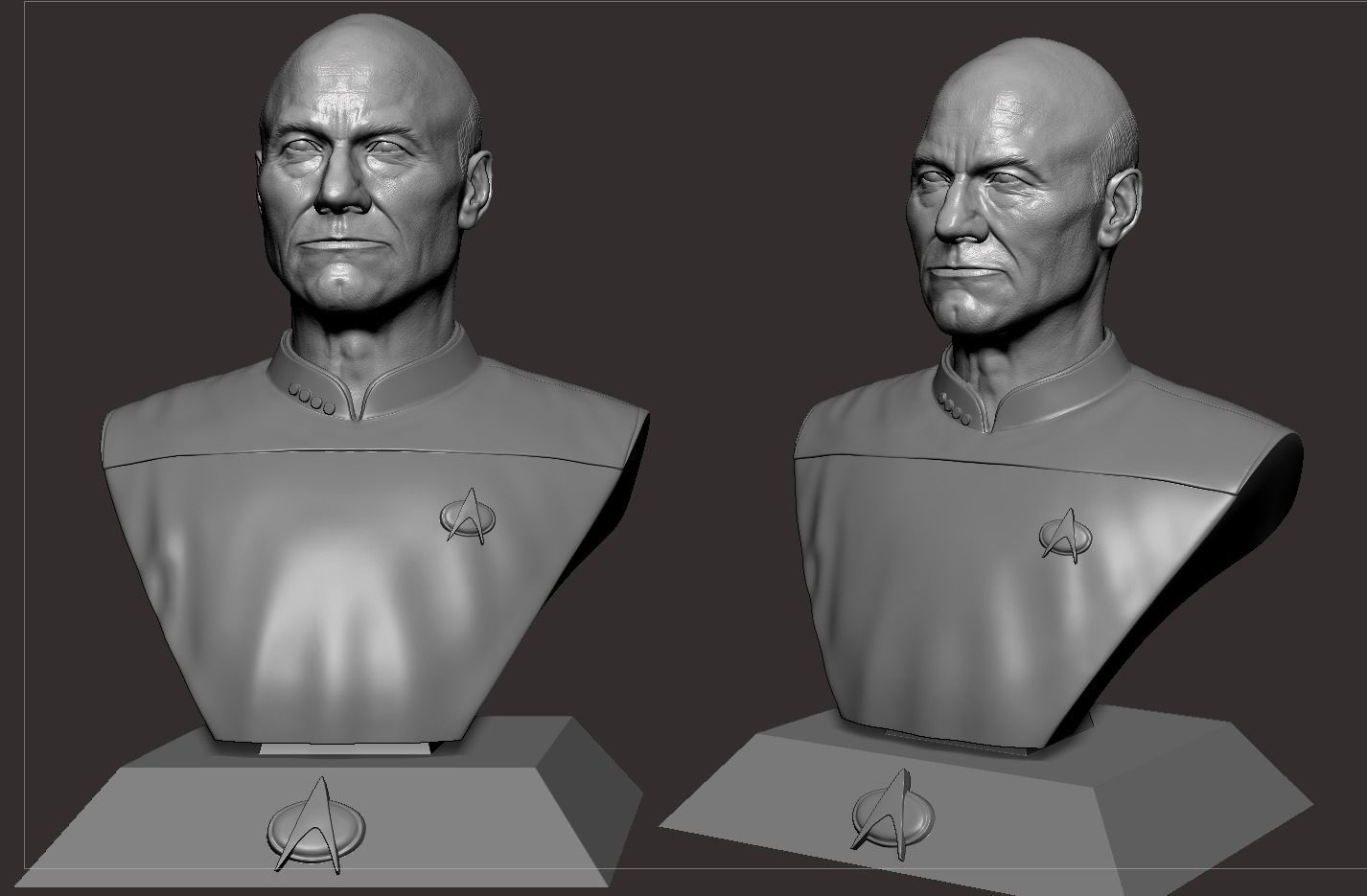 Picard Bust - Patrick Stewart 3D model 3D printable | CGTrader