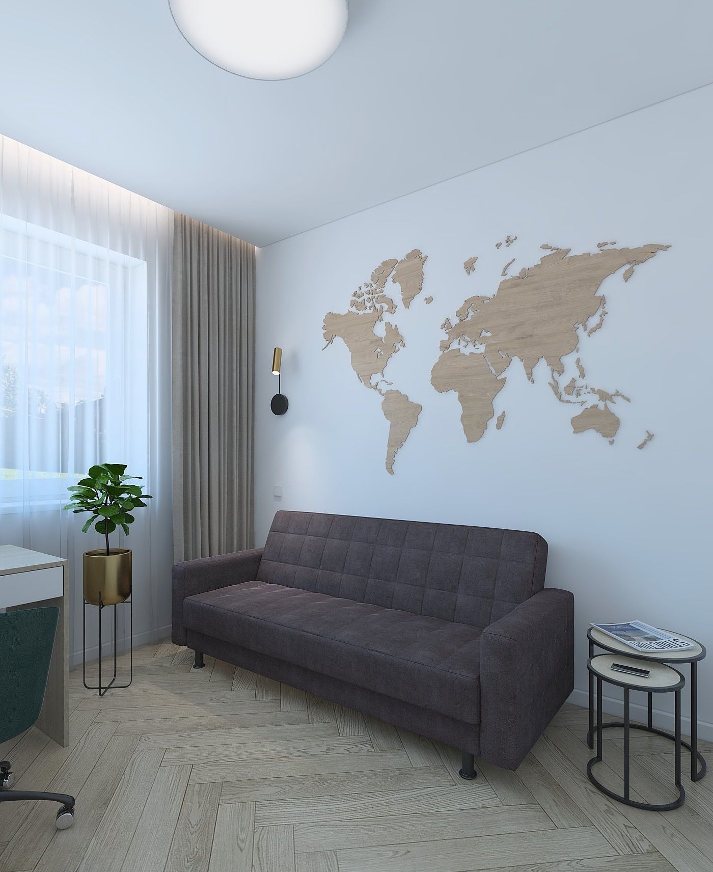 Simple comfortable work room 3D model | CGTrader