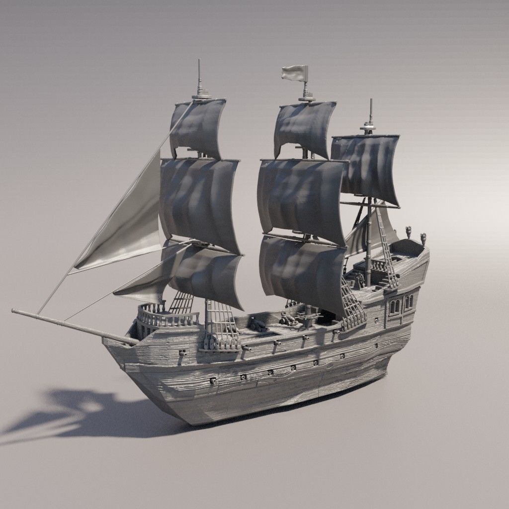 Pirate Ship Tabletop Terrain 28 mm 3D model 3D printable | CGTrader