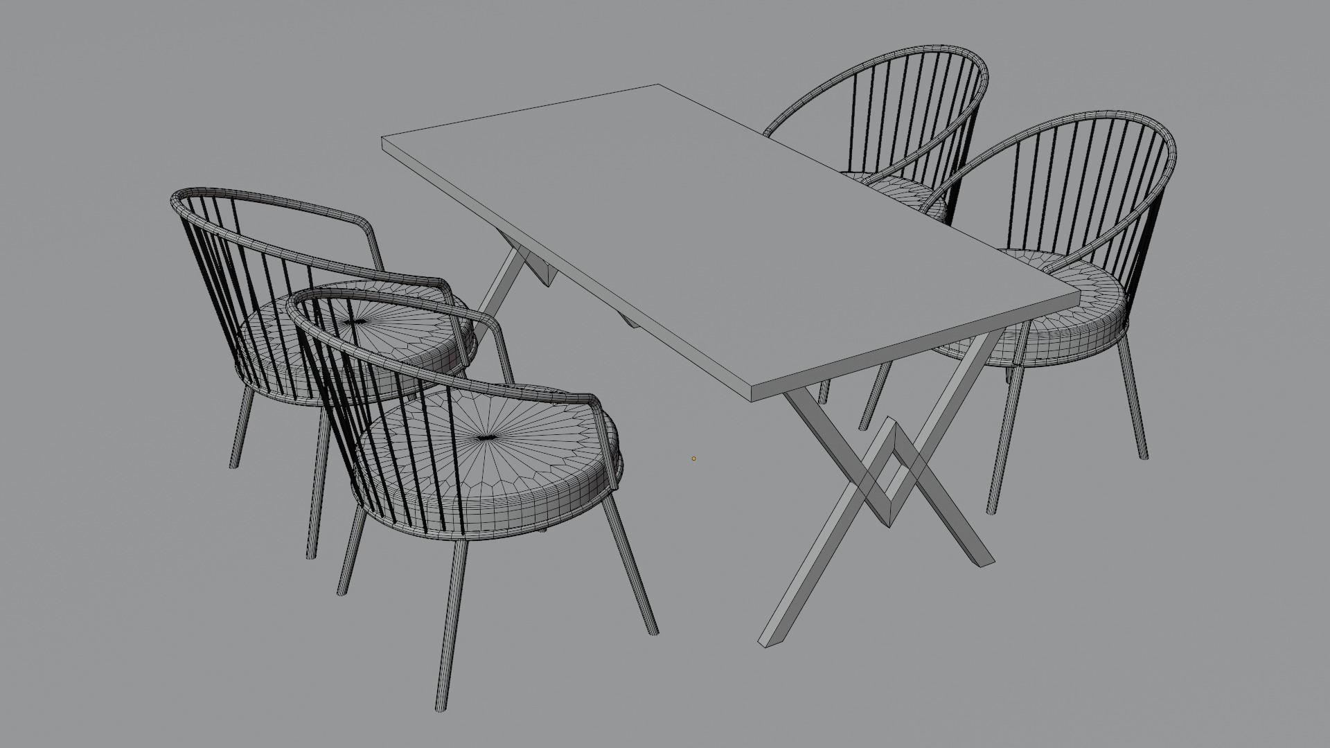 Table and Chairs Free 3D model free 3D model | CGTrader