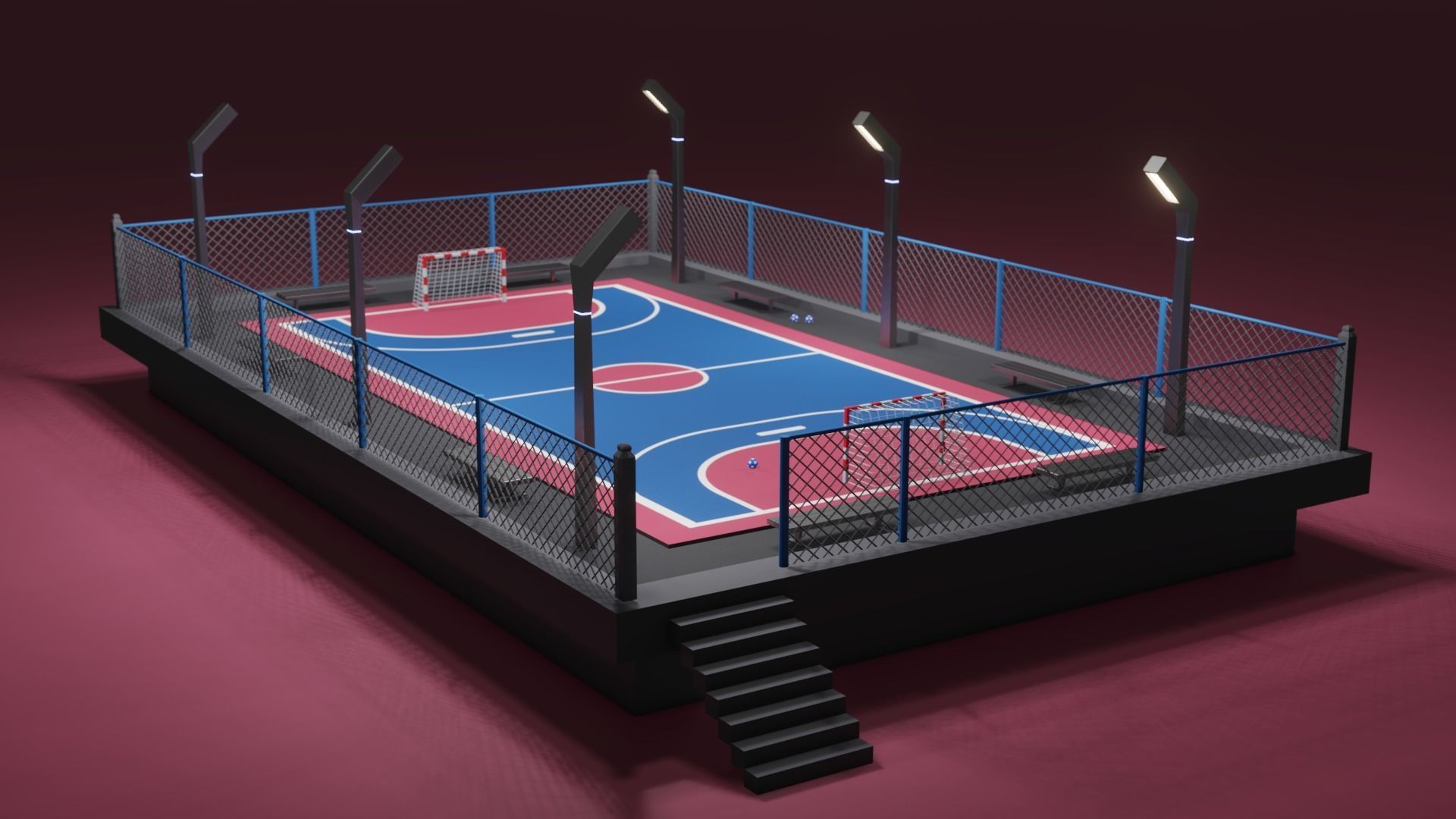 3D model Handball Court VR / AR / low-poly | CGTrader