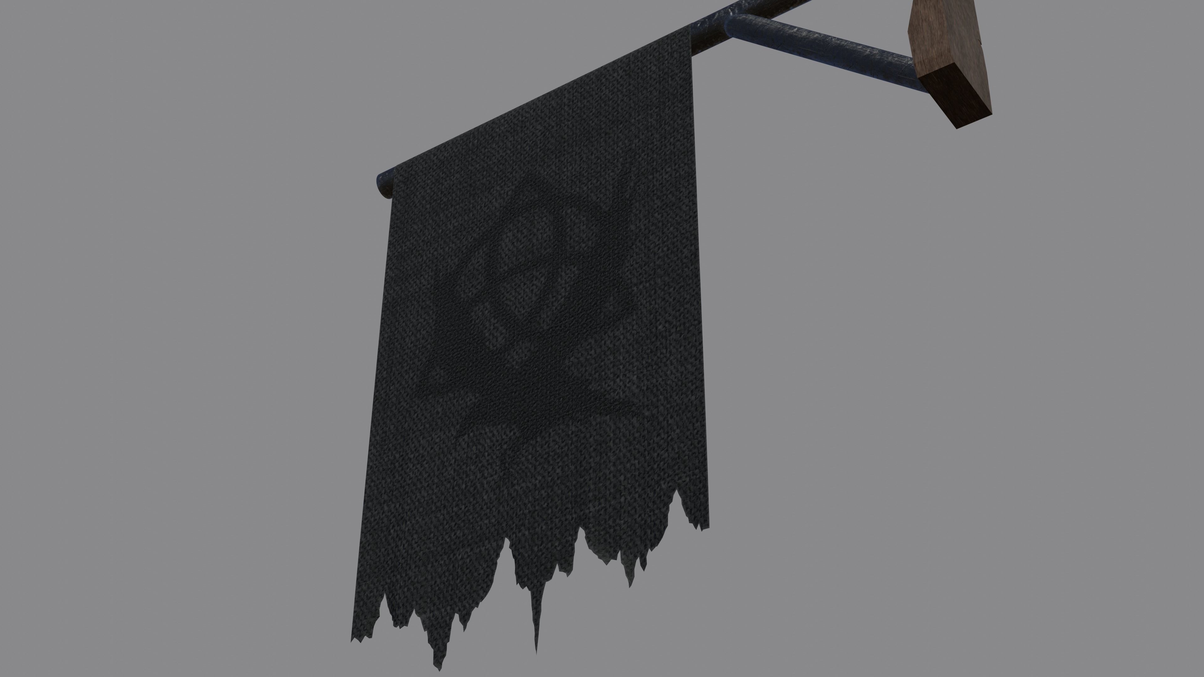 3D model Flag with crossbar - Medieval Gameready PBR VR / AR / low-poly ...