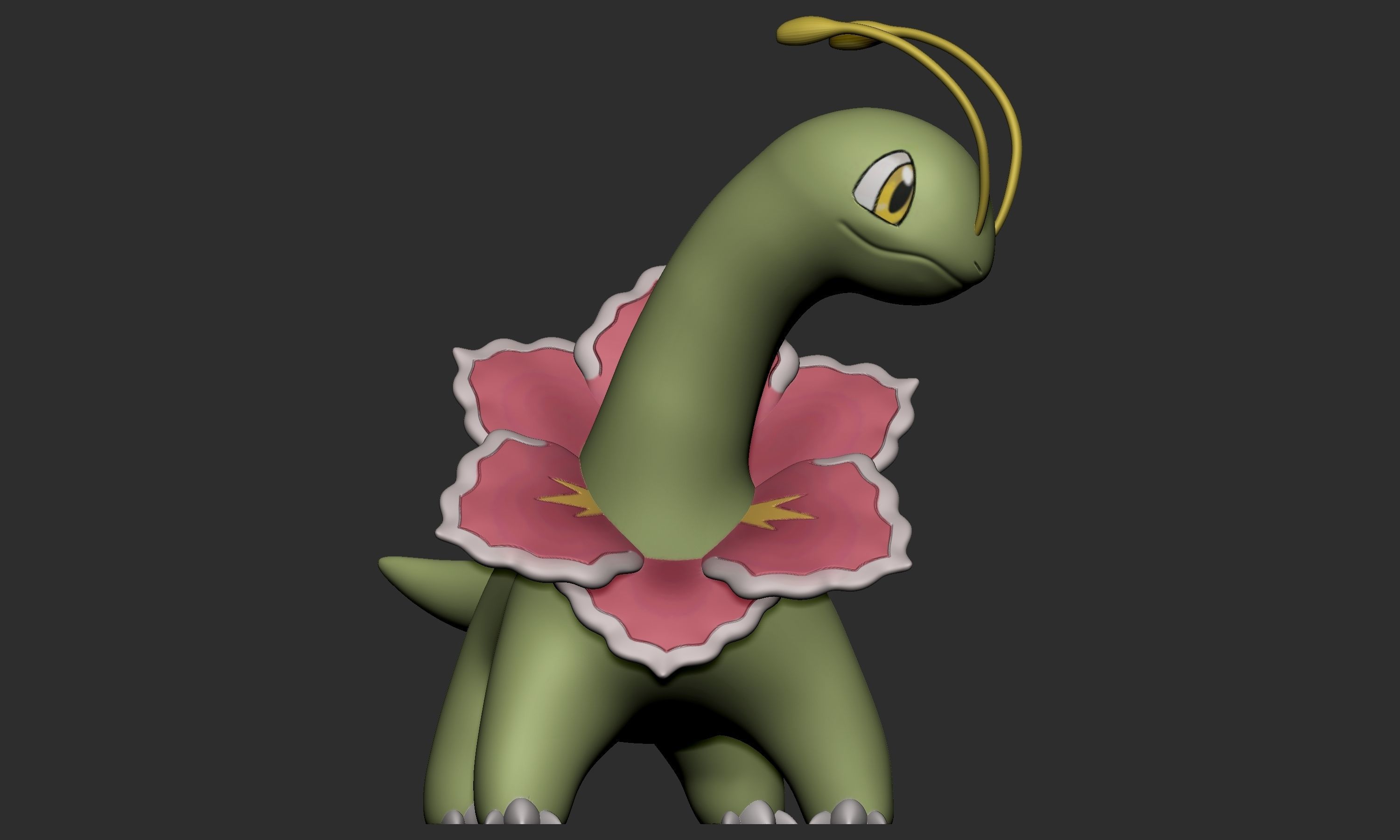 Pokemon - Meganium with 2 poses 3D model 3D printable | CGTrader