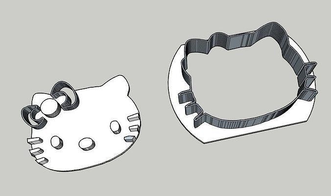 STL cookie cutter Hello Kitty 3D model 3D printable | CGTrader