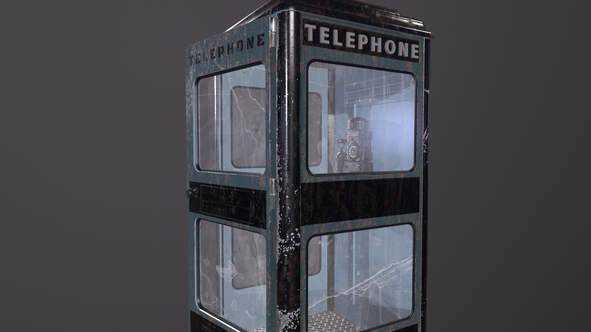 3D model AAA Old phone box with payphone VR / AR / low-poly | CGTrader