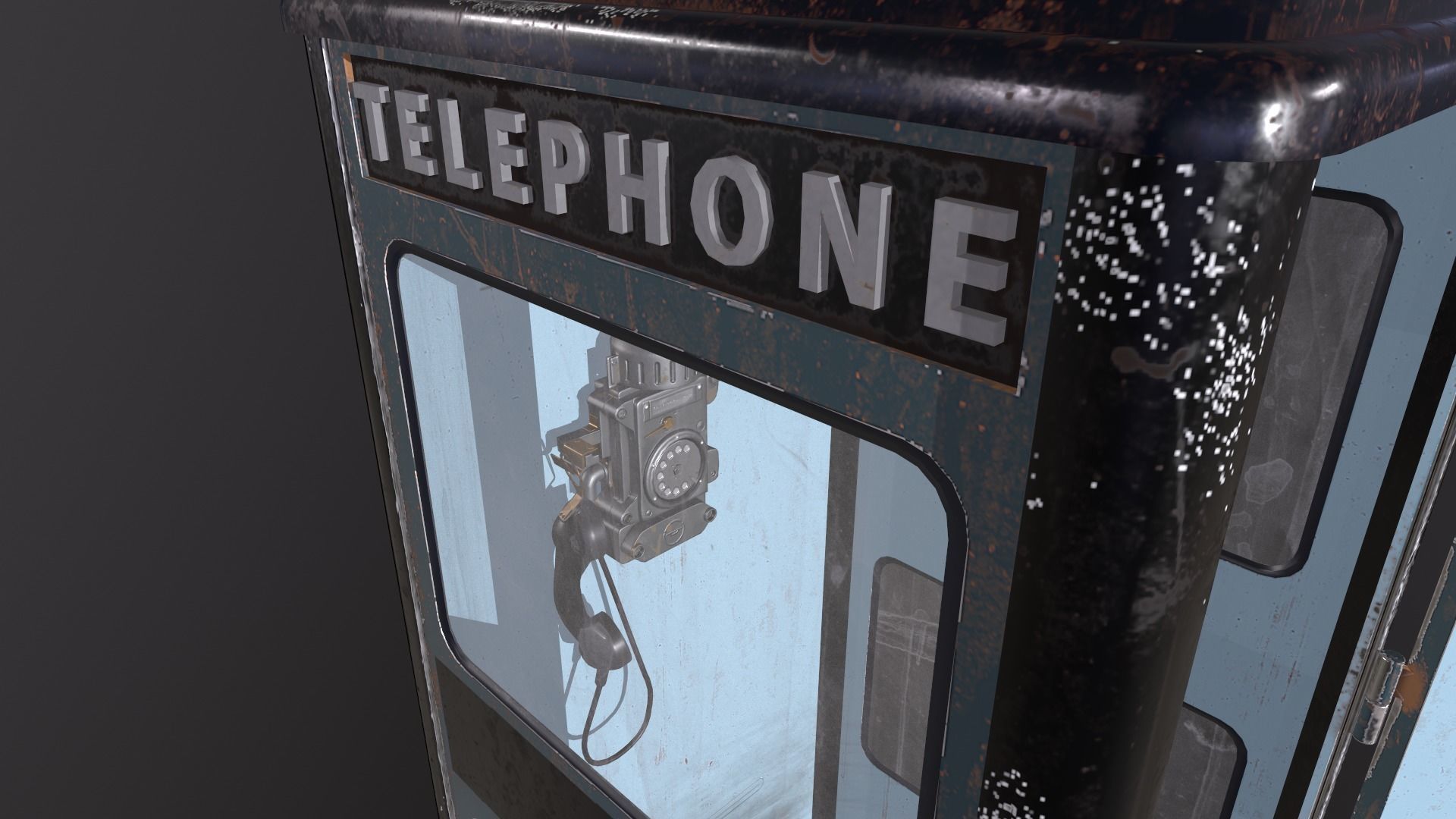 3D model AAA Old phone box with payphone VR / AR / low-poly | CGTrader
