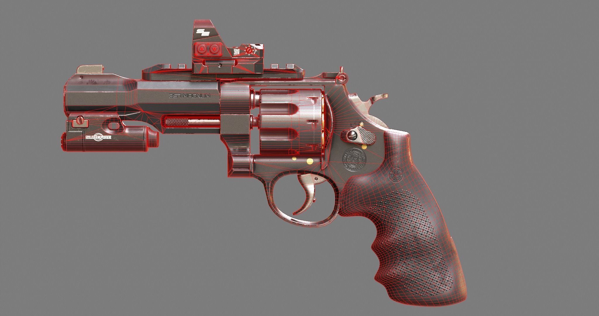 3D model Game Ready R8 Revolver - Model and Textures VR / AR / low-poly ...