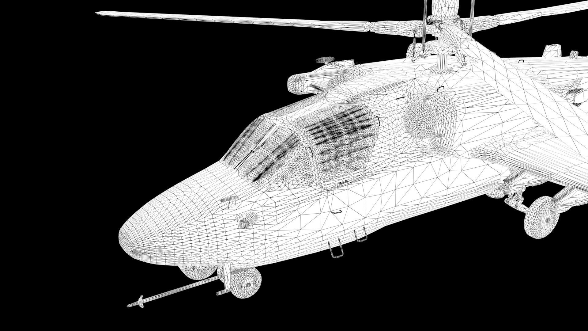 3D model Attack Helicopter KA52 Black Shark Hokum VR / AR / low-poly ...