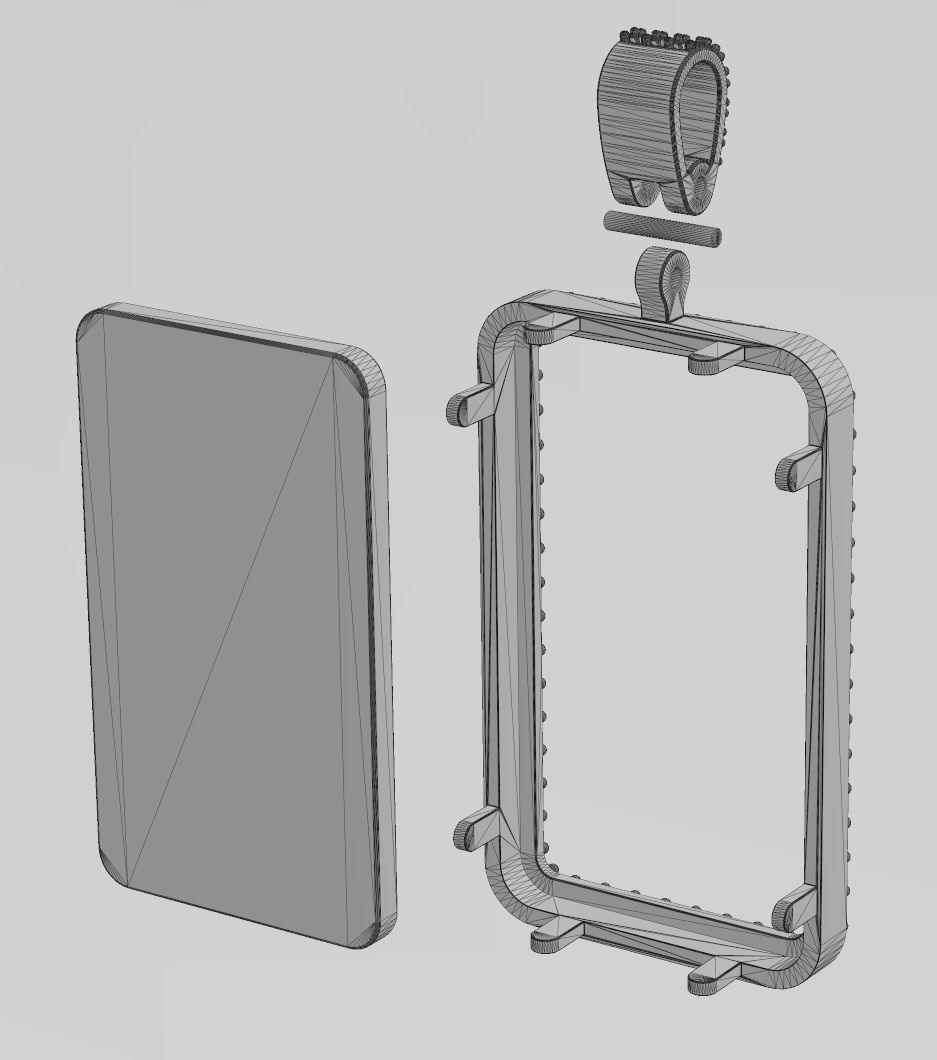 Cash money diamond frame and bail pendant 3D model 3D printable | CGTrader