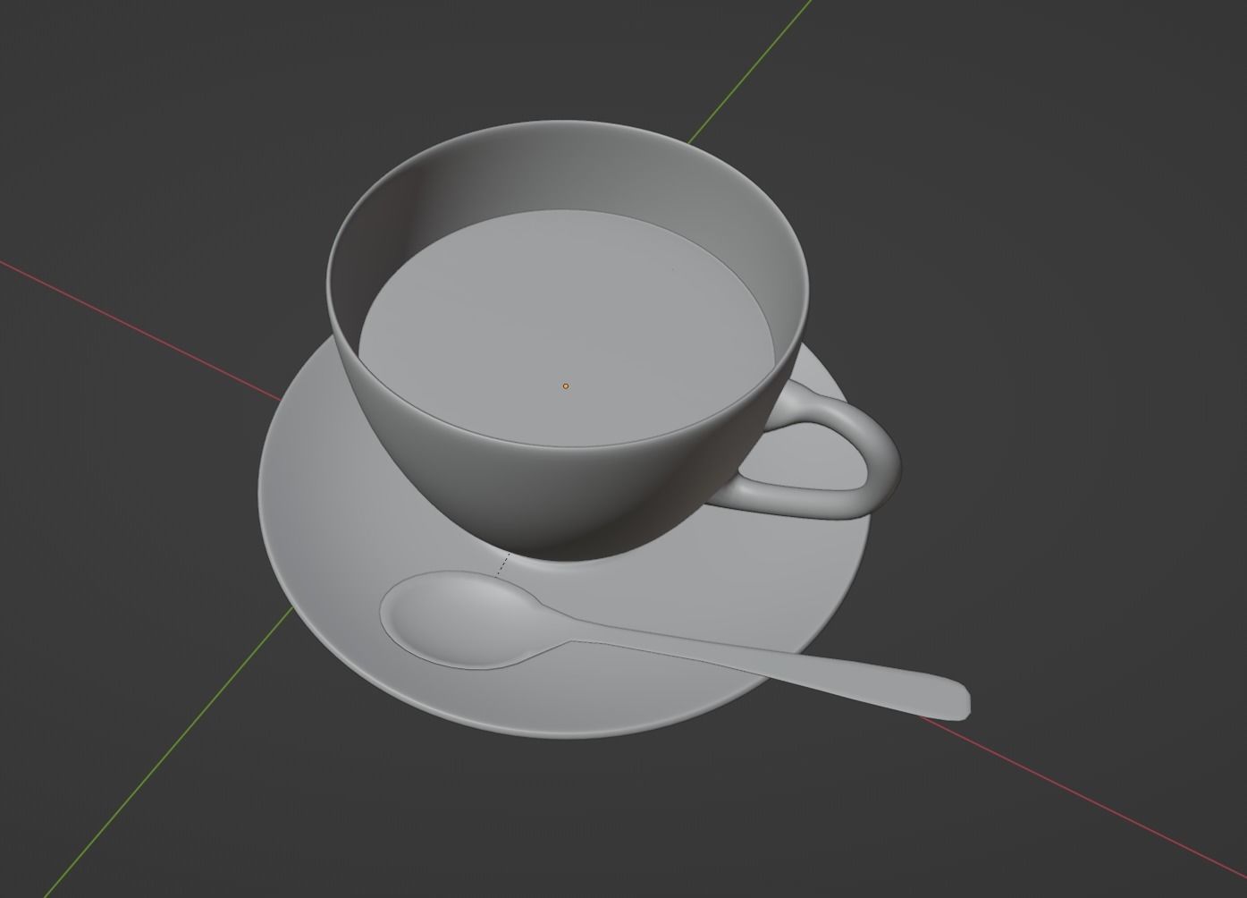 High- and Low-Poly Tea cup with copper Spoon 3D model | CGTrader