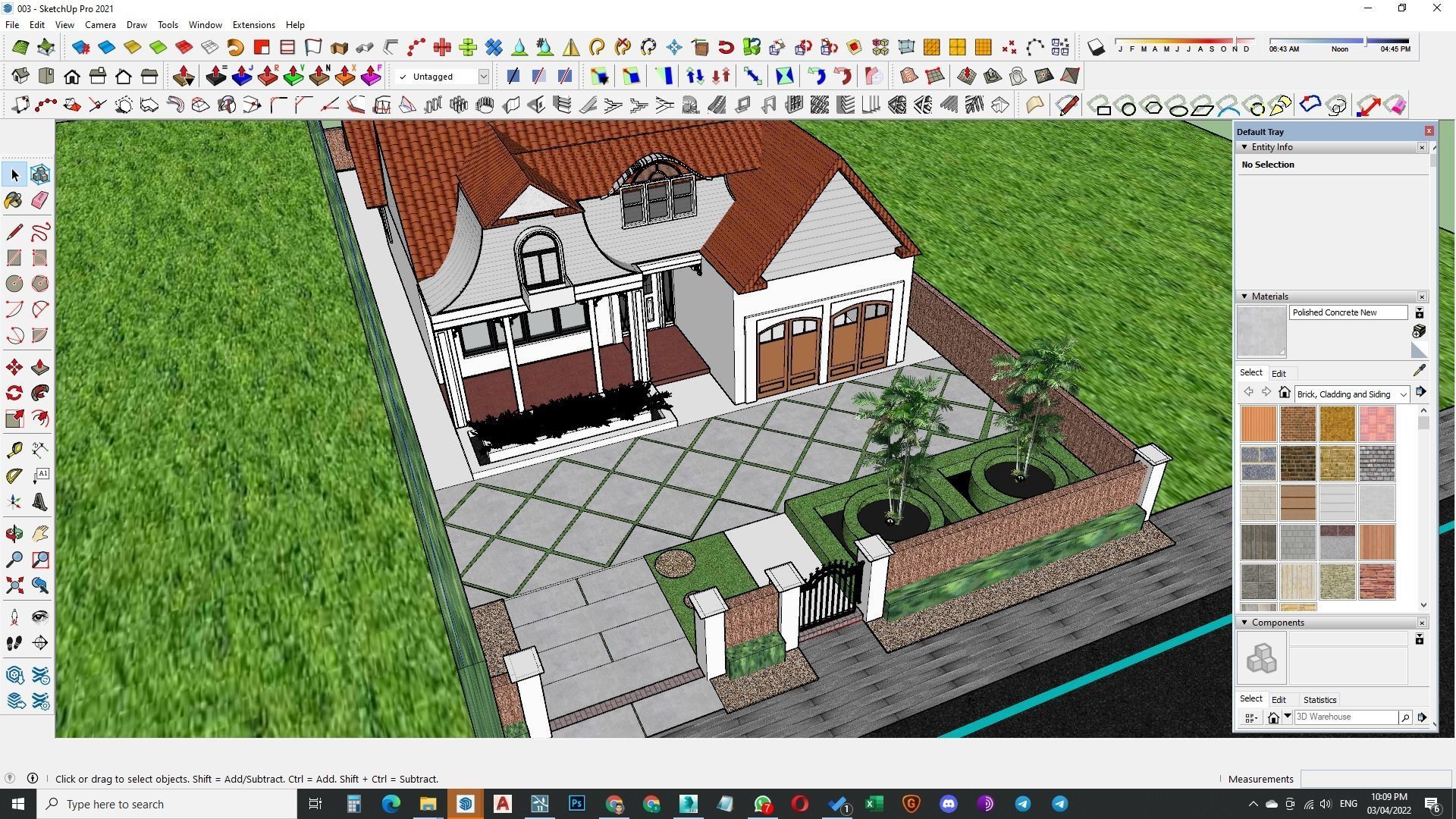 Front yard design of Residential house 3d model 3D model | CGTrader