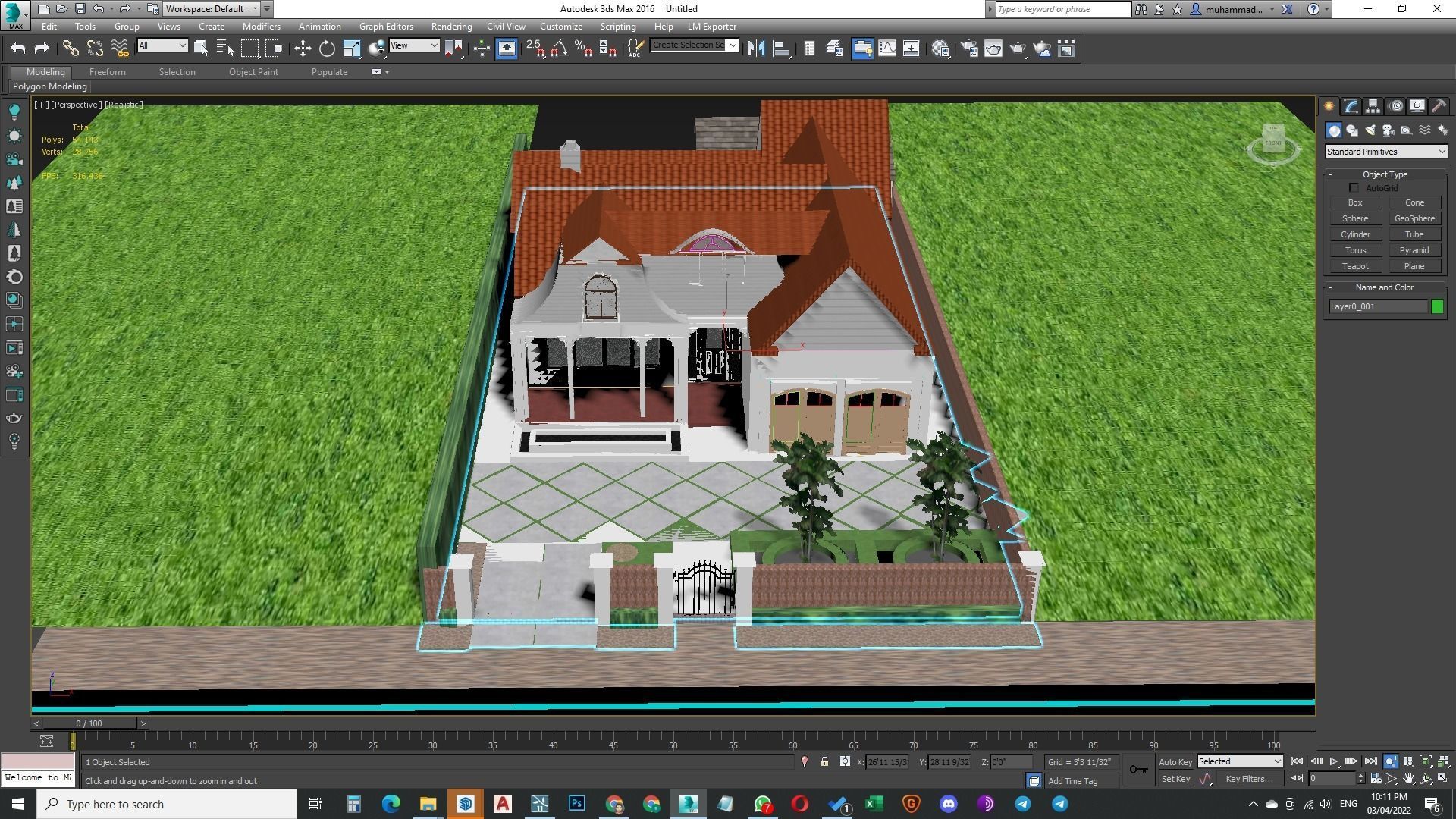 Front yard design of Residential house 3d model 3D model | CGTrader