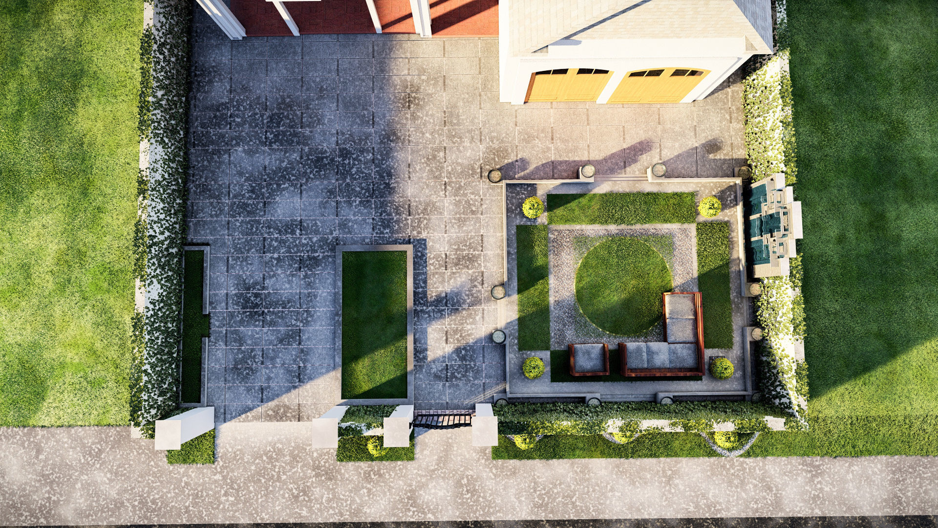 Front yard design of Residential house 3d model 3D model | CGTrader